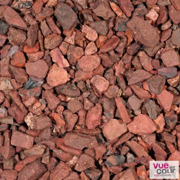Gravillon de schiste rouge - Vue sur cour